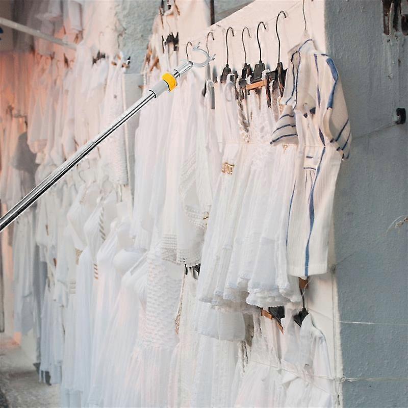 Clothes Hanger Closet Reach Pole Home Fork Garment Retractable Sticks ...