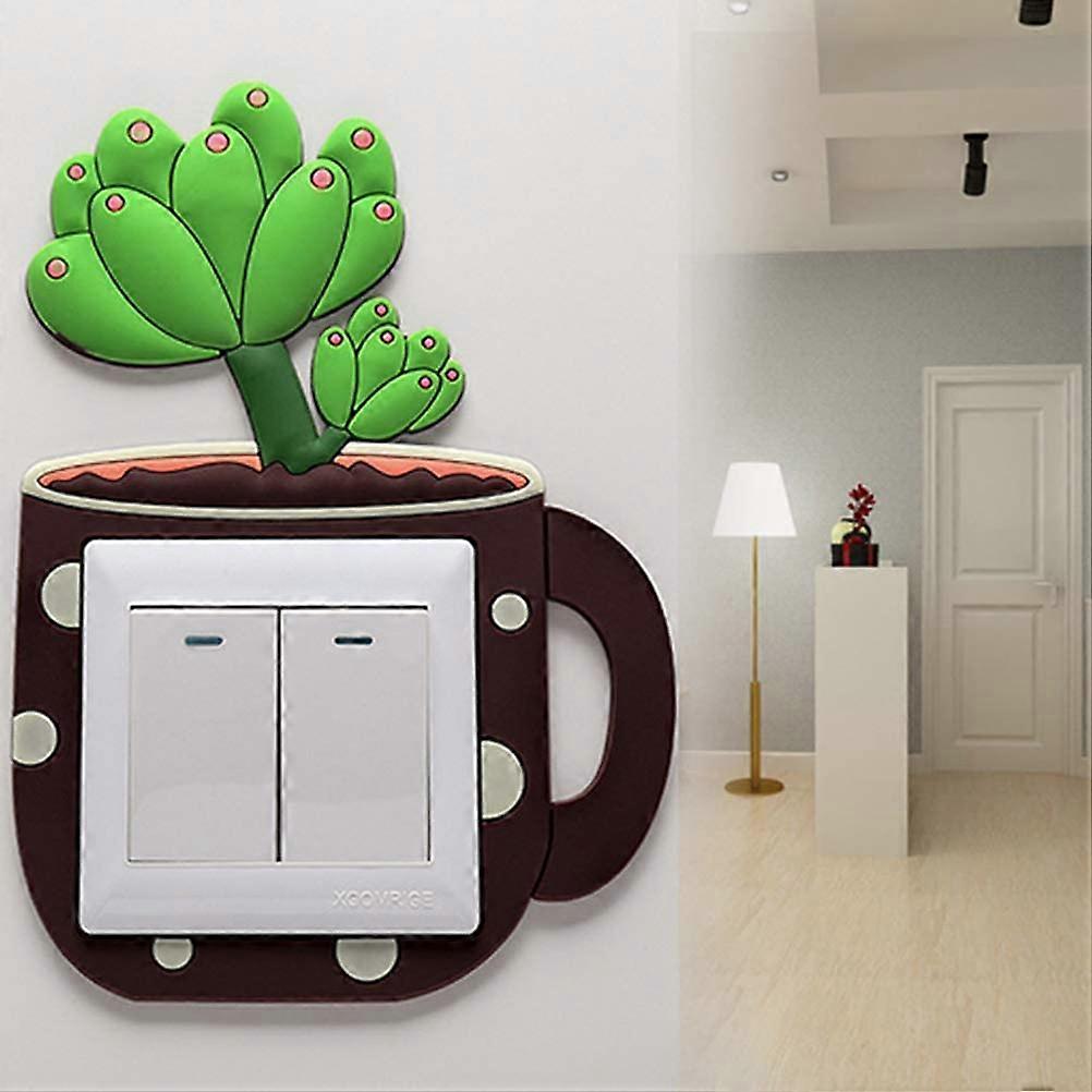 Cactus Pattern Switch Rubber Wall Stickers 5 Pack | Fruugo UK