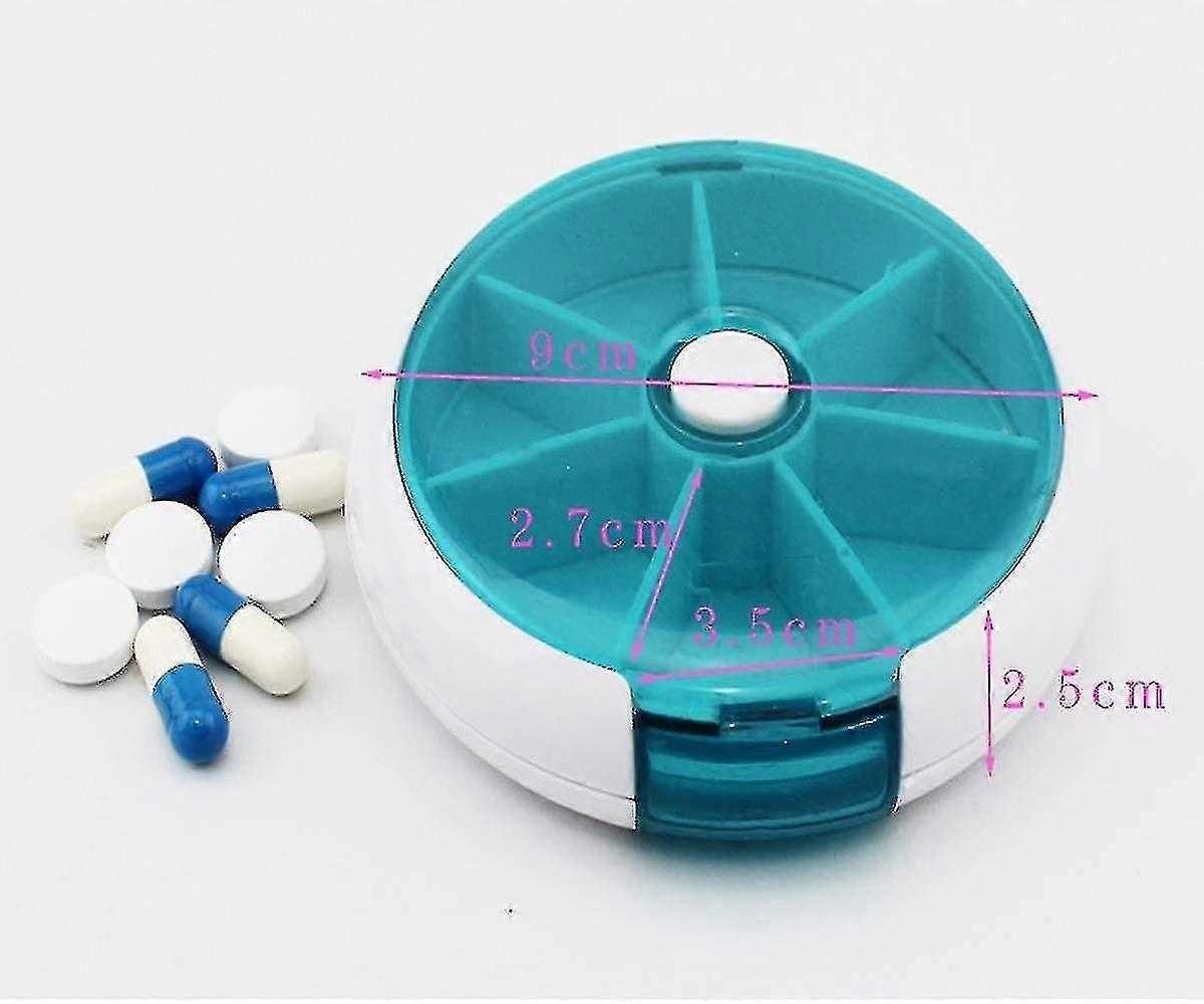 3-Pack Daily Pill Box Small, Pill Box Small For On The Go, Round Pill ...