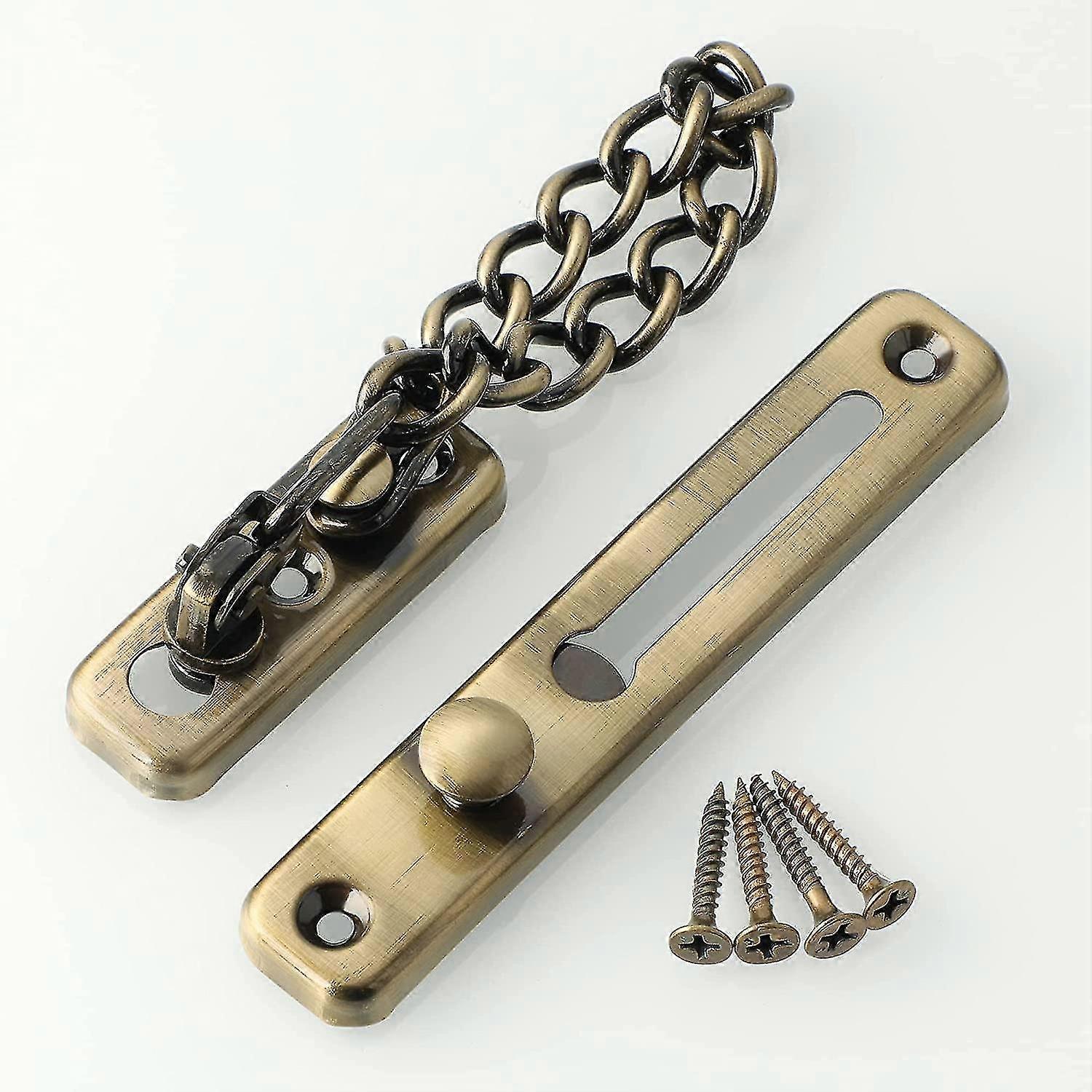 Bronze Security Door Chain Limiter - Anti-theft Spring Loaded Latch for ...