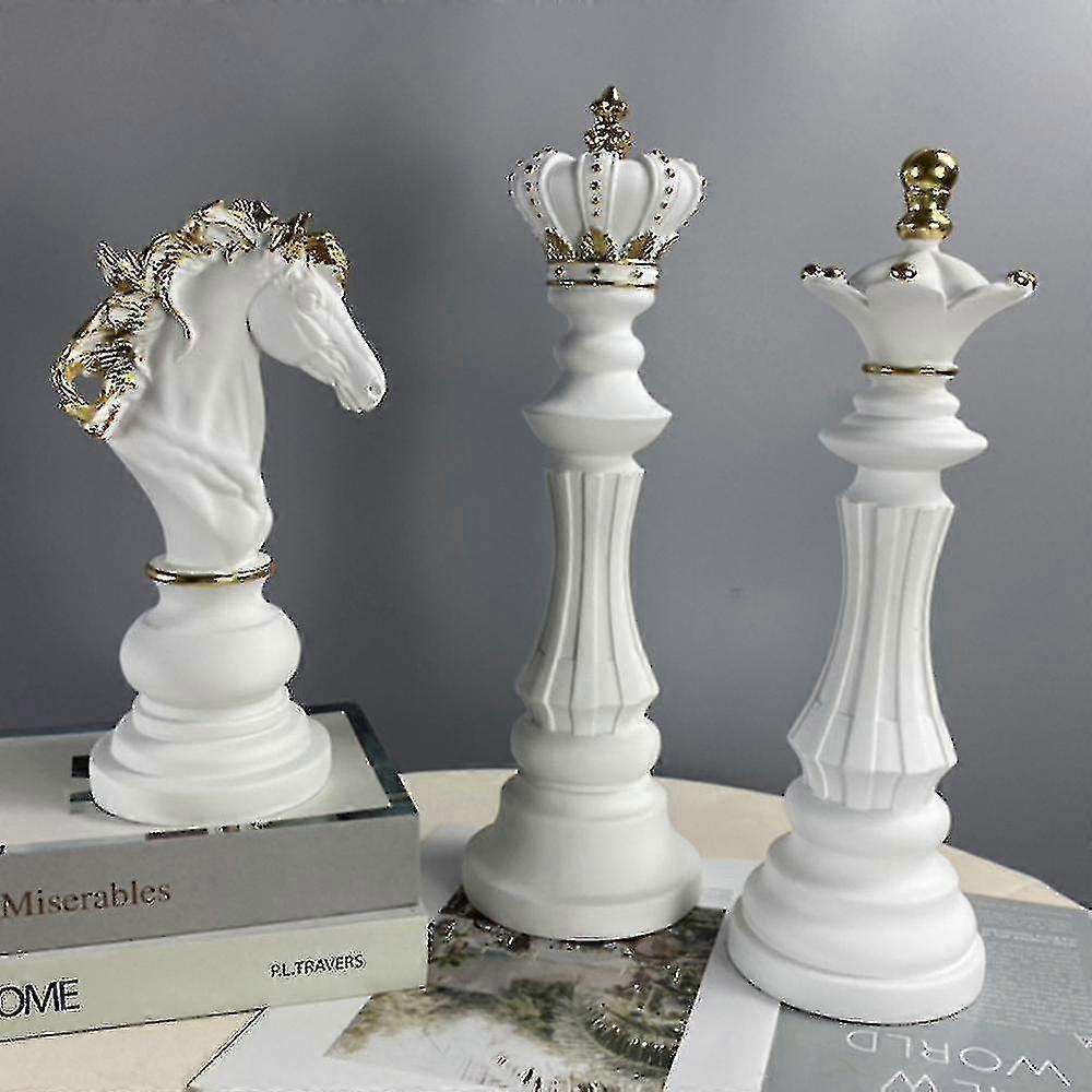 Chess King Queen Knight Resin Crafts International Chess Statue ...