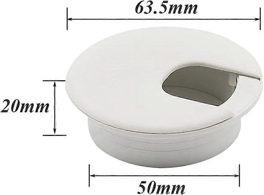 6 Pieces Desktop Cable Grommet White Round Flush Mount Cable Grommets ...