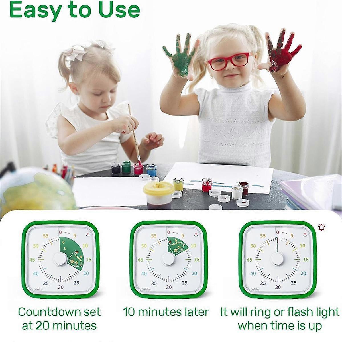60Minute Visual Timer with Protective Case,Dinosaur Disk Timer for Kids ...