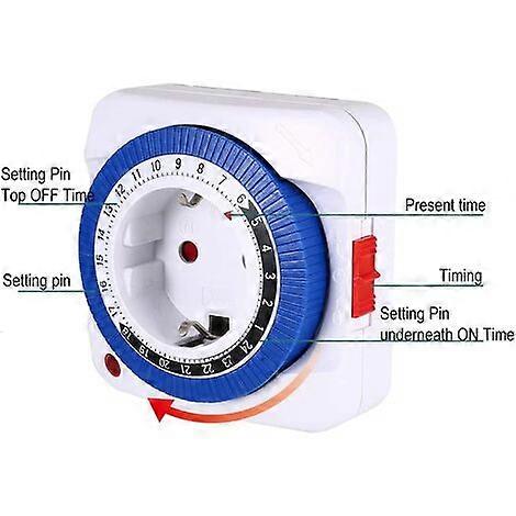Timer Socket, 24 Hour Mini Electric Socket Timer, Indoor Timer Socket ...