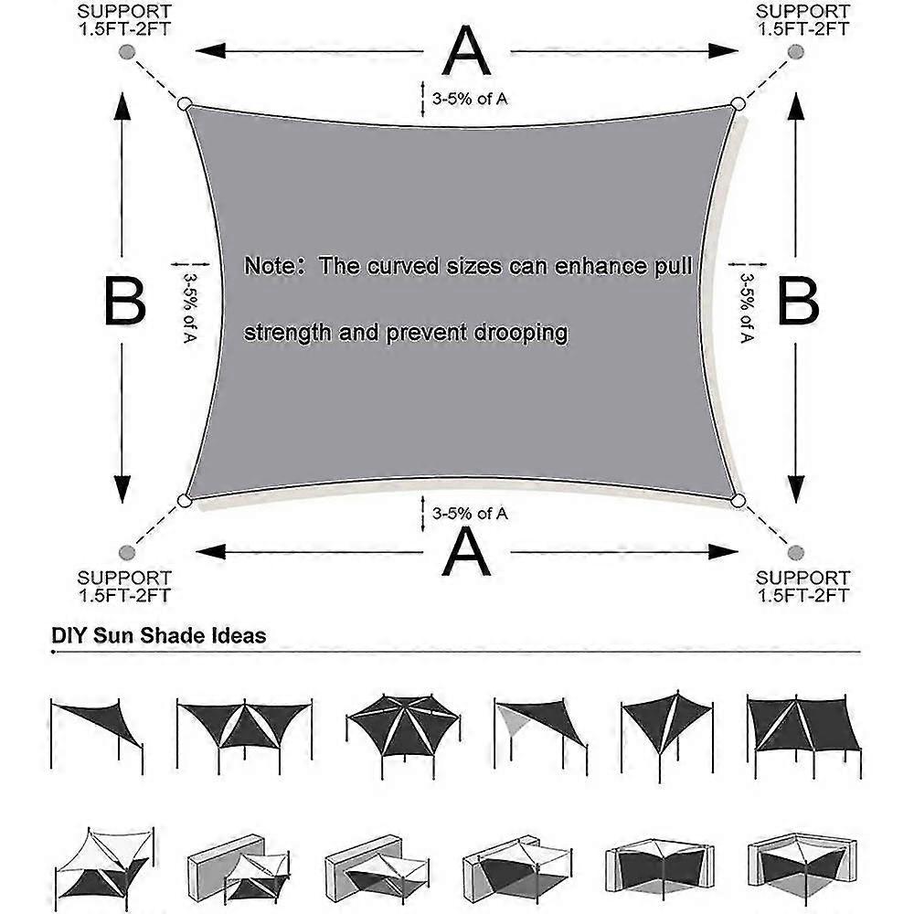Sun Shade Sail Rektangel Canopy Shades För Utomhus Patio Pergola Cover ...
