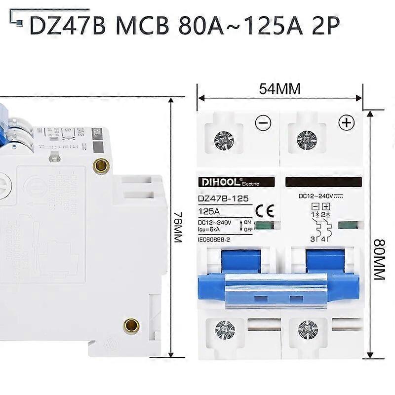 DC 12V 24V 48V 72V MCB Battery Mini Circuit Breaker 16A 25A 32A 63A ...