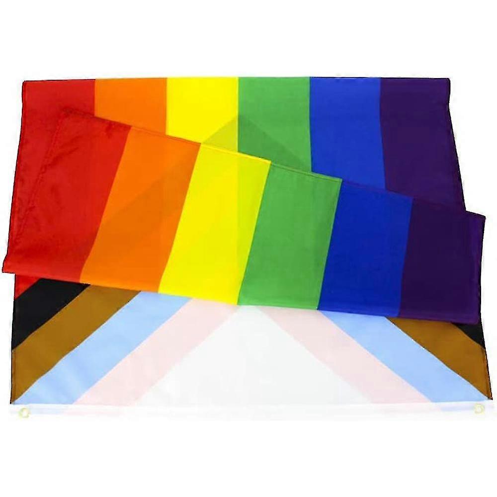Rainbow Progress Pride Flag, Large Rainbow Gay Pride Flags Banner Outdoor Yard Decorations ...