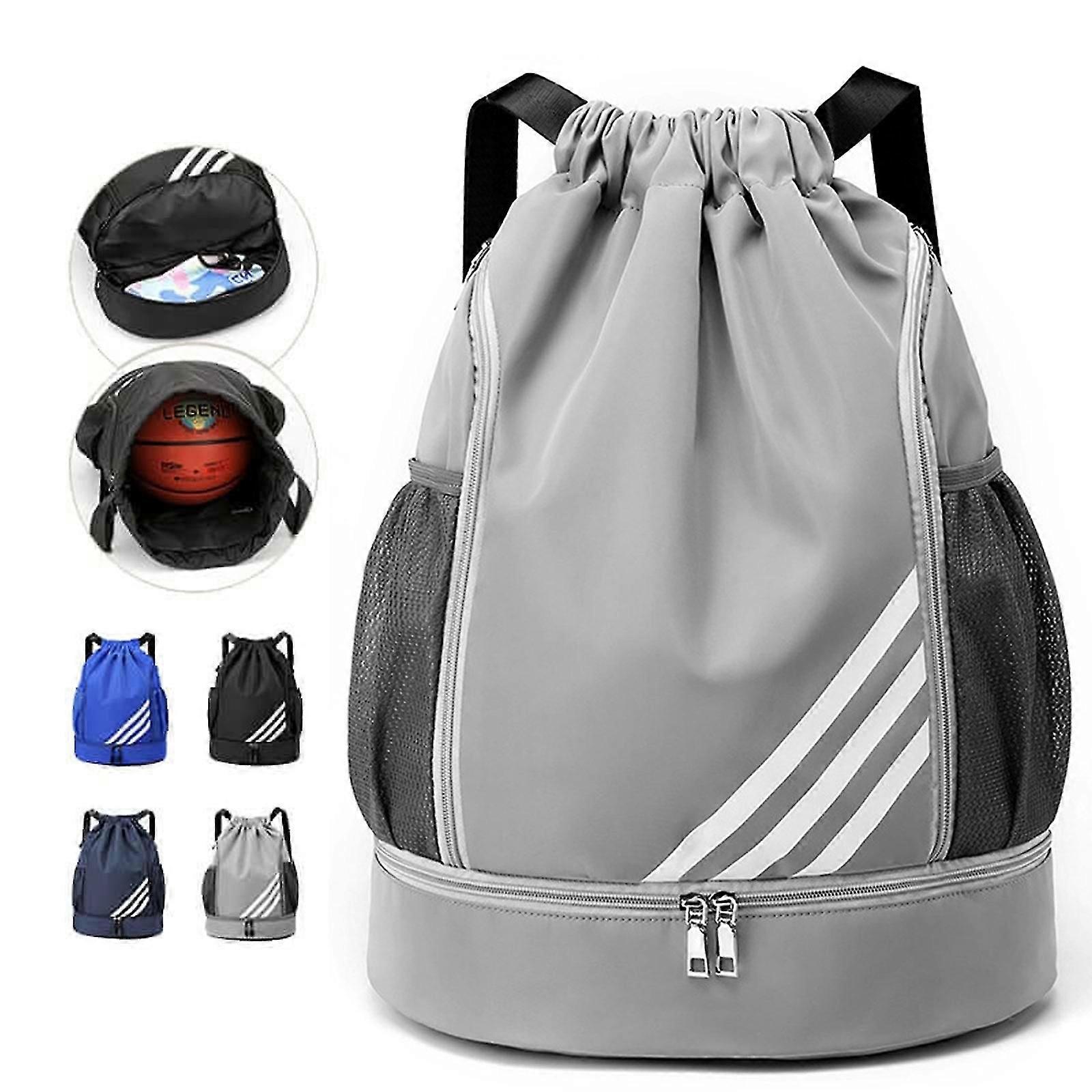 Drawstring Backpack Sports Gym Bag With Shoes Compartment Waterproof ...