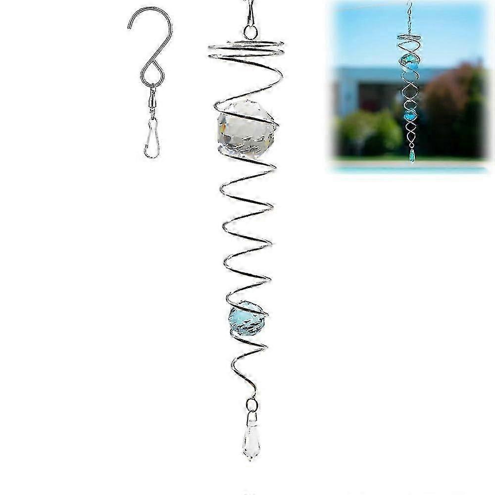 Gazing Ball Spiral Tail Wind Spinner Stabilizer, Hanging Crystals ...