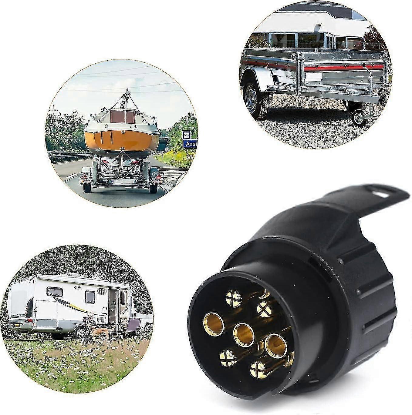 7/13 Trailer Plug Adapter 7 to 13 Pin Connector Plug Hitch 7 Pole to 13 ...