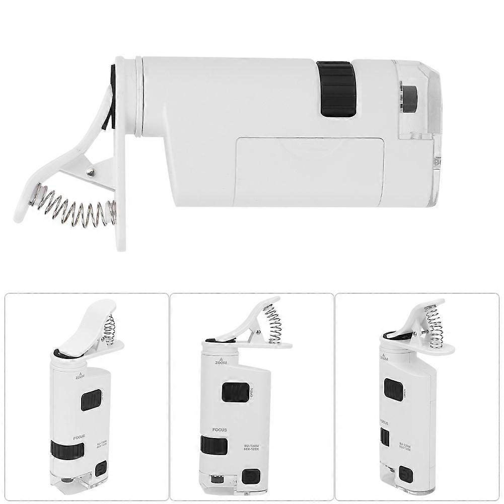 80-120X LED Cell Phone Microscope Mini Smart Phone Lens Magnifier ...