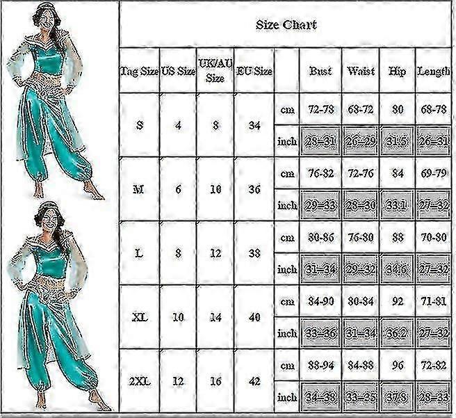 Adult Women Aladdin Alibaba Jasmine Princess Cosplay Costume Outfit ...
