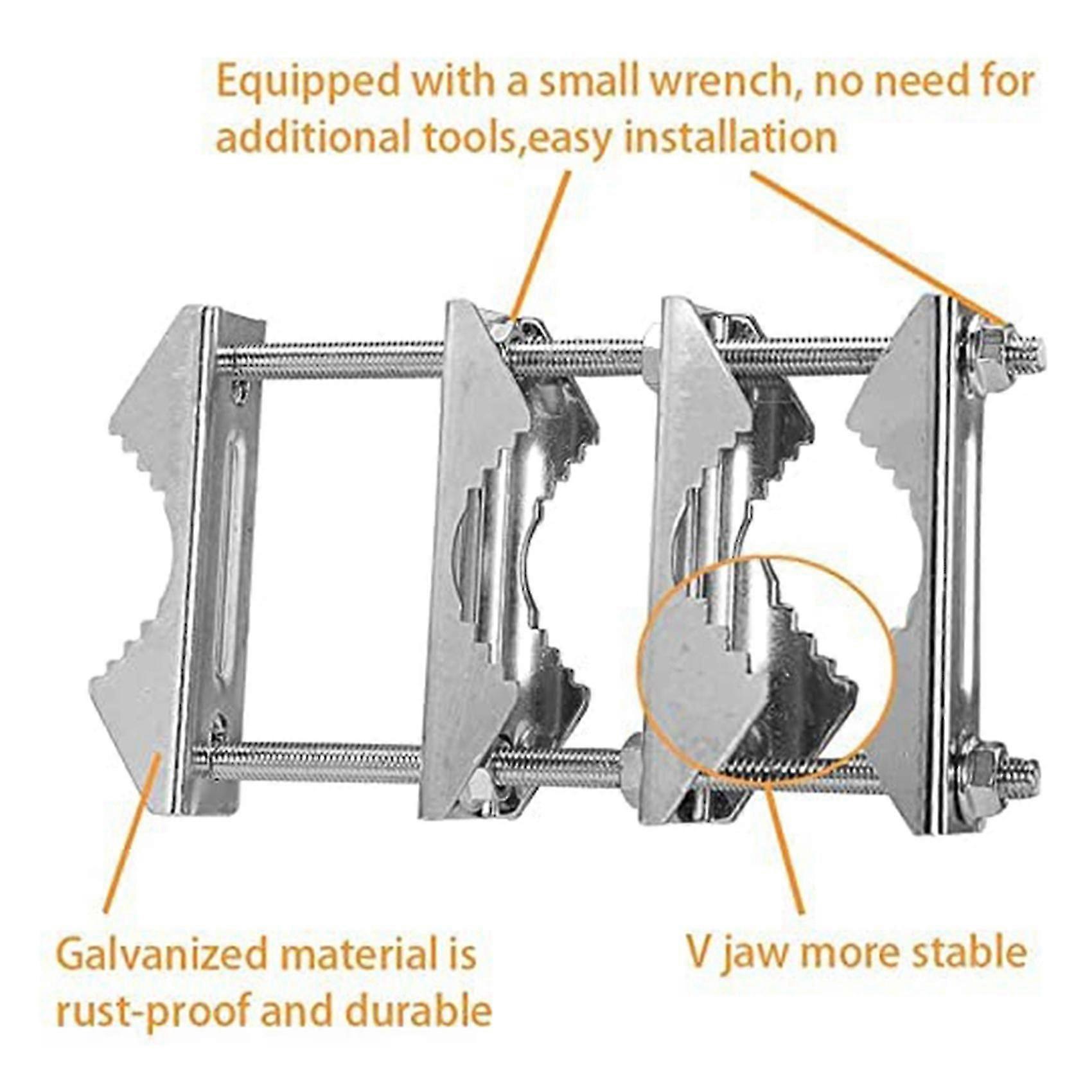 2 PCS Double Antenna Mast Clamp V Jaw Block with Bolts Mast to Mast ...