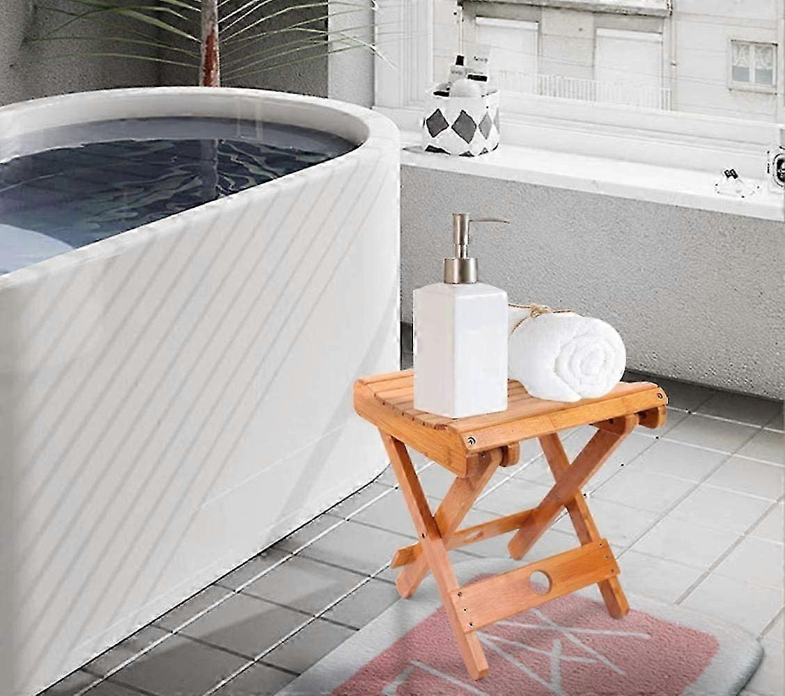 Foldable Bamboo Shaving Stool Shower Stool Bathroom Footrest Small Home ...