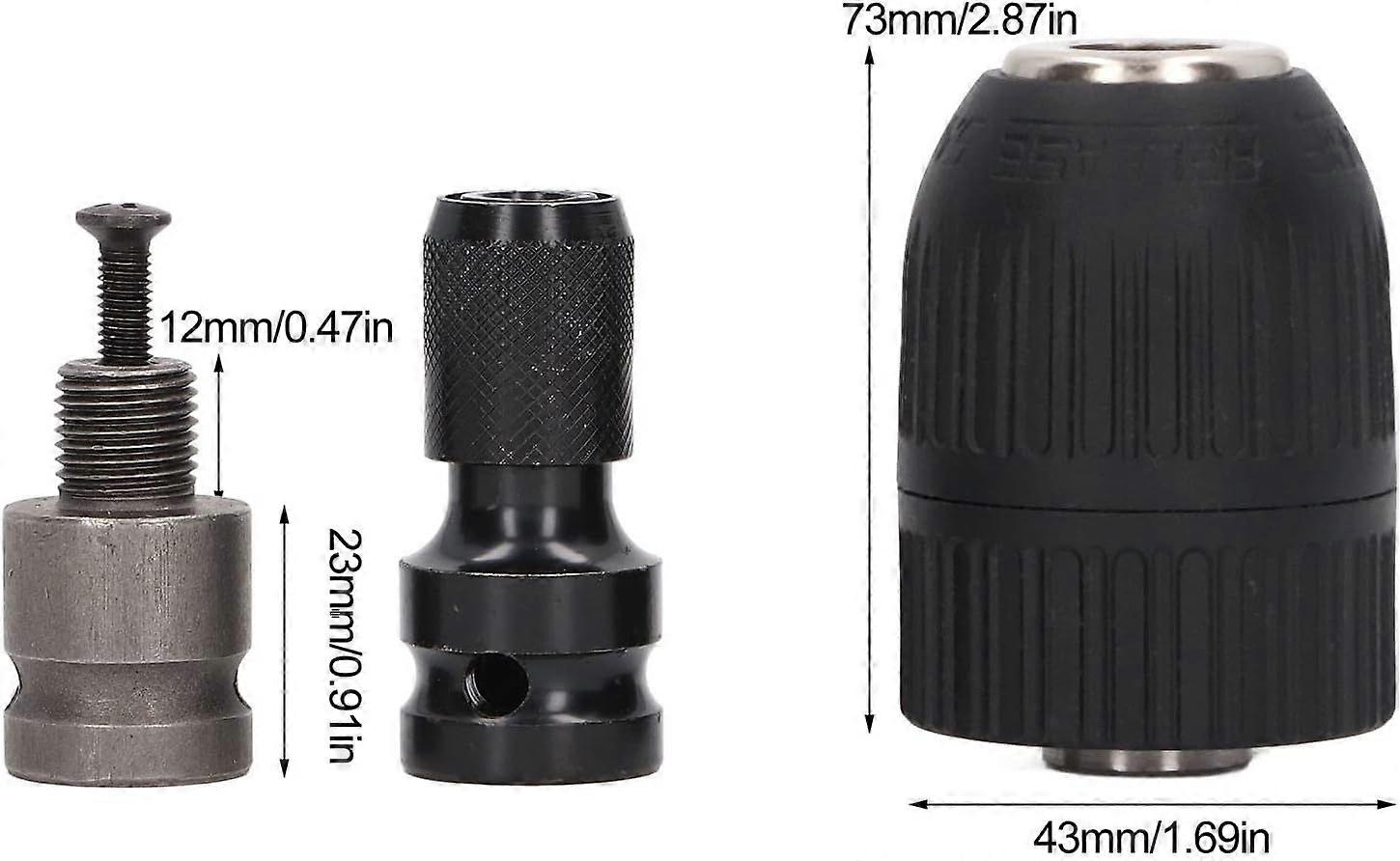 Drill Chuck, Self Tightening Drill Chuck for Electric Keyless Impact ...