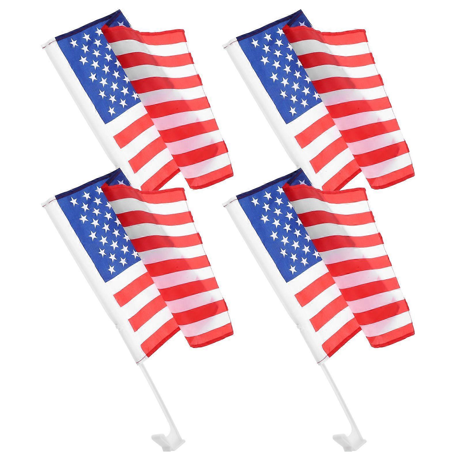 4pcs Car Flags For Windows American Flag For Car Window Flags For ...