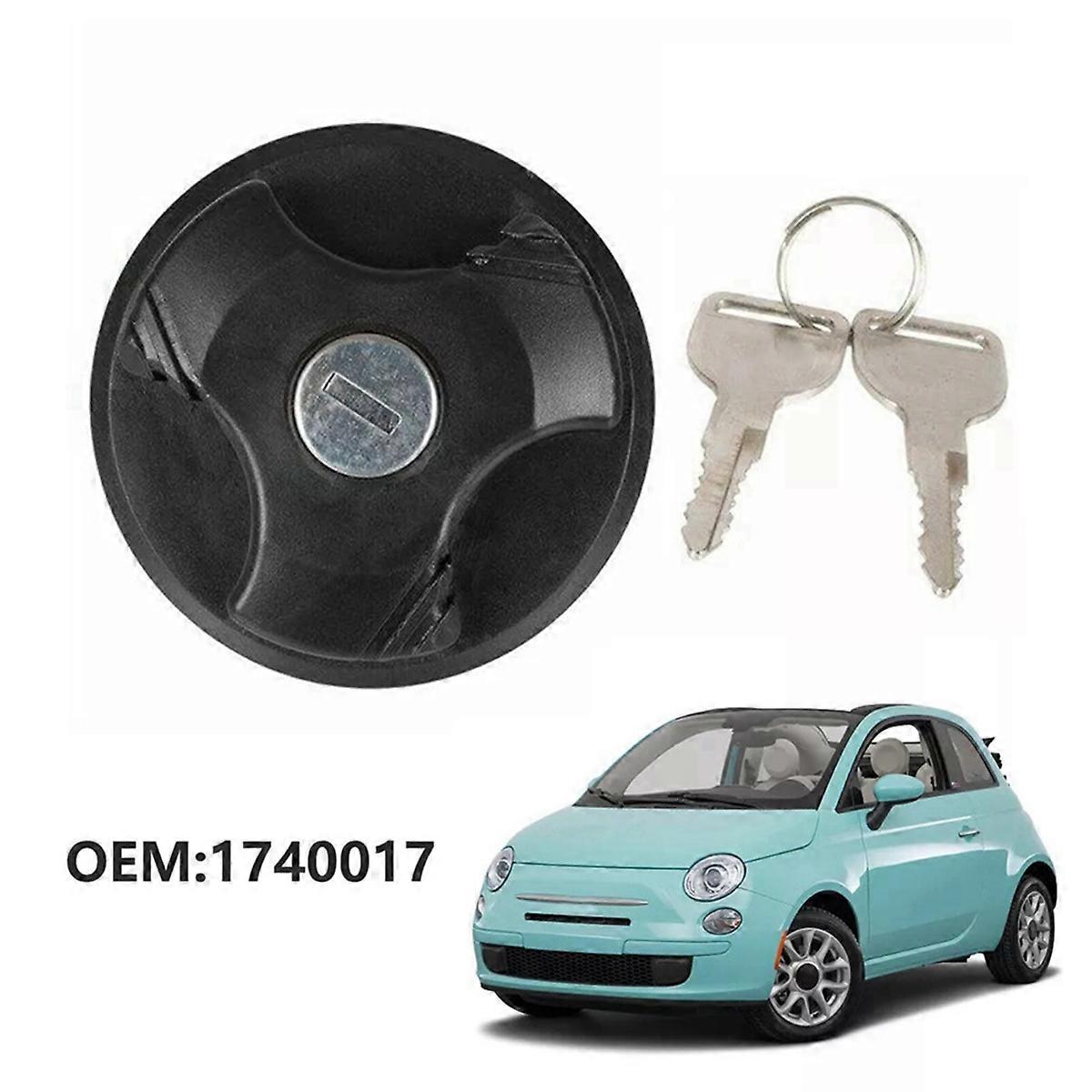 Car Fuel Filler Locking Tank Cap with Keys 1740017 Fits for Fiat 500 ...