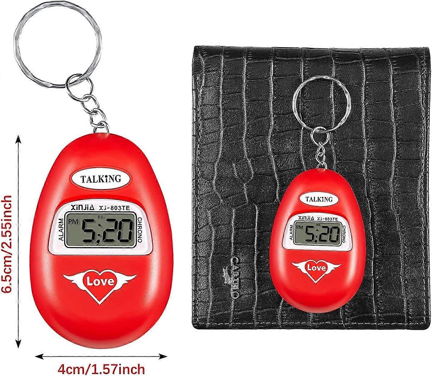 Alarm Clock Keychain Oval Talking Clock - English Broadcast for The Old ...