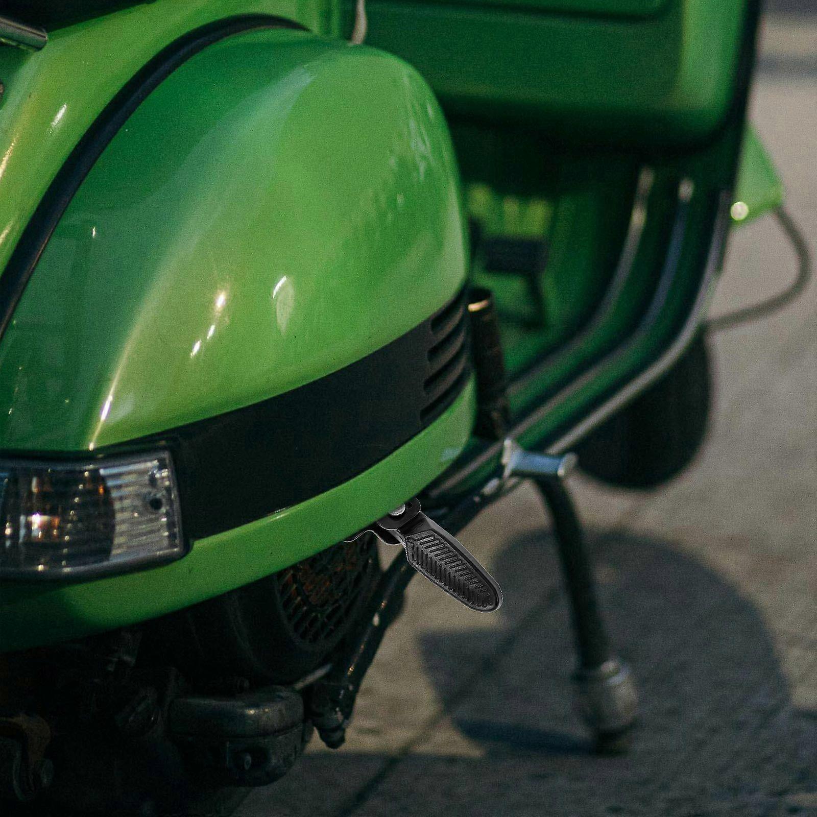 1 Pair Of Universal Motorcycle Foot Pegs Folding Pedal Black Electric ...