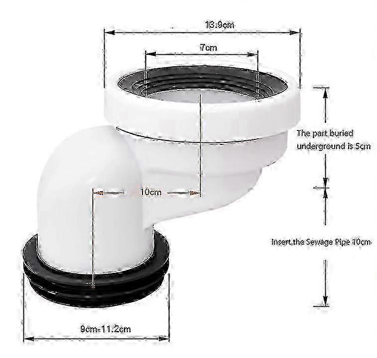 100mm Toilet Waste Pipe Connector Offset Pan Fitting for Bathroom ...