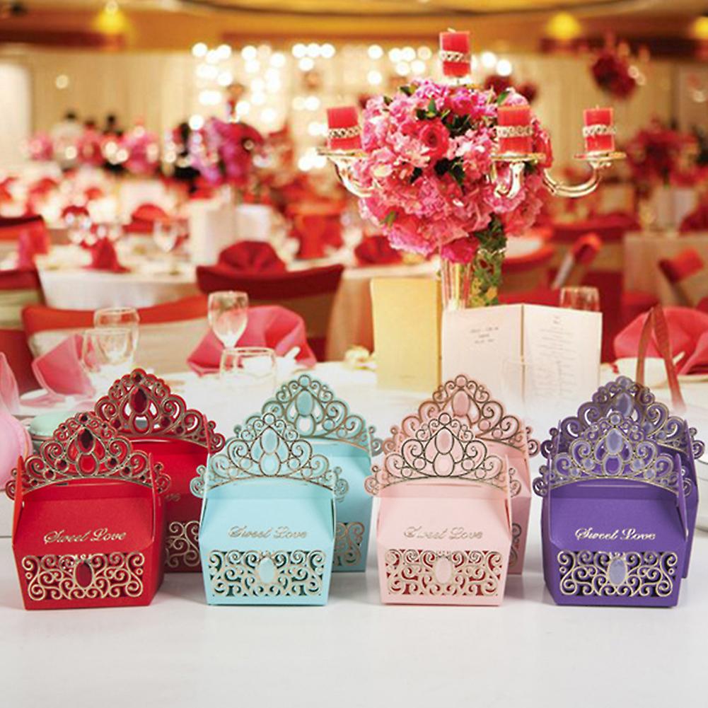 10pcs European Crown Shaped Candy Boxes For Wedding Ceremony Wedding ...