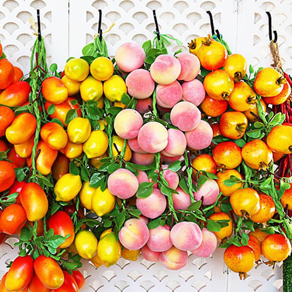 Artificial Peach String, Vivid Faux Peach Plastic Fake Peach Fake Fruit ...