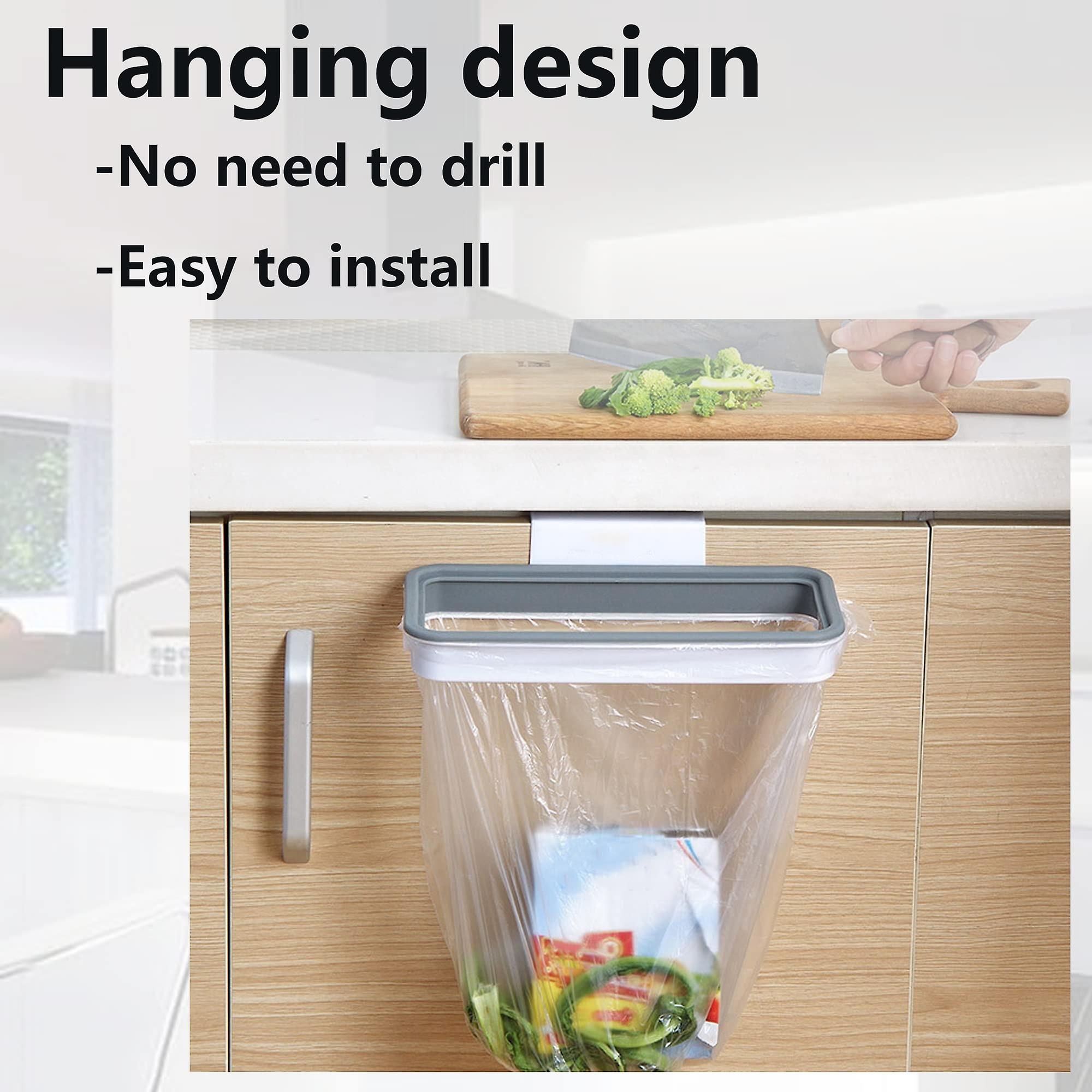 2023 - Hanging Trash Bag Holder, Kitchen Cupboard Garbage Storage Trash ...