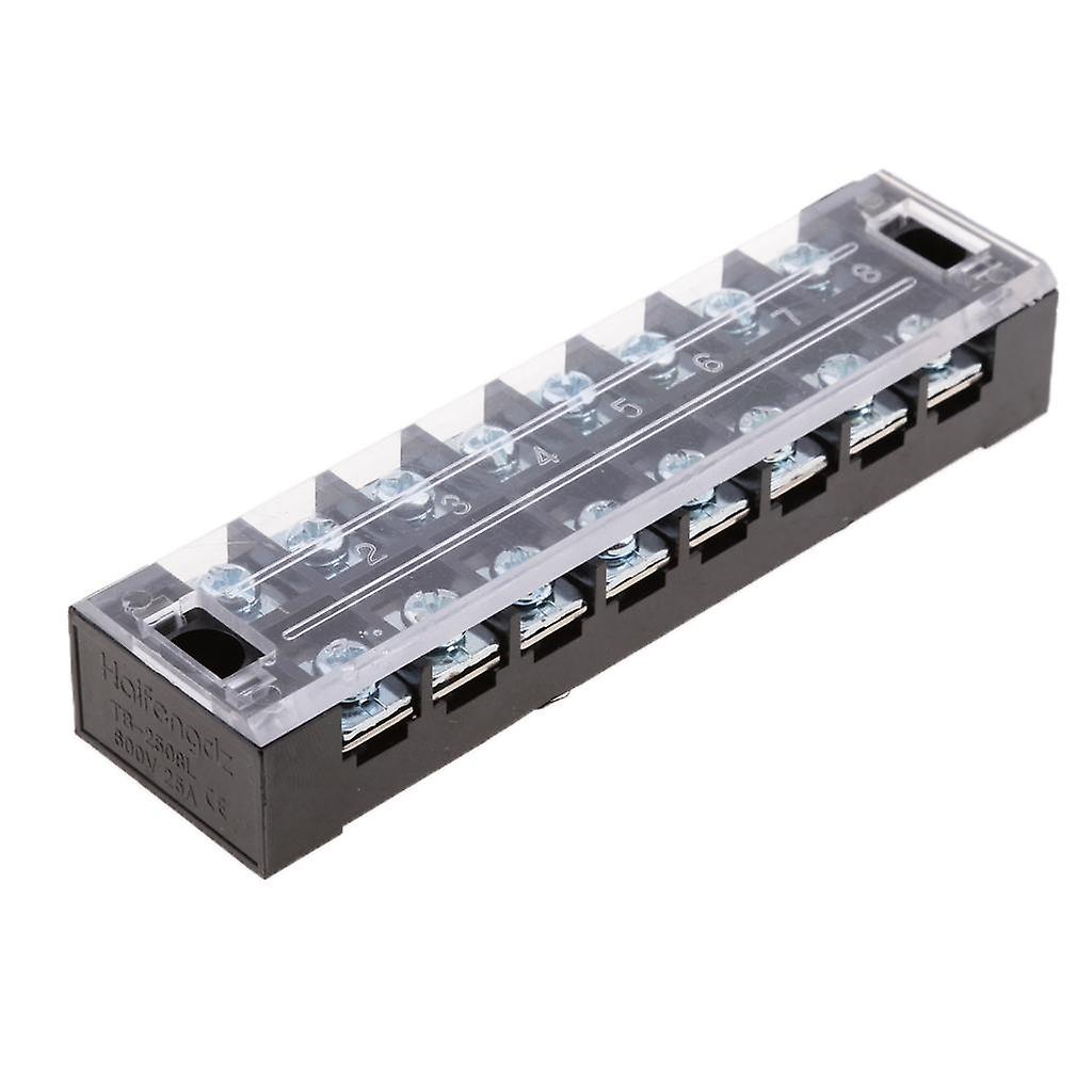 2x8 Positions Dual Rows Electric Wire Connector Strip Screw Terminal ...