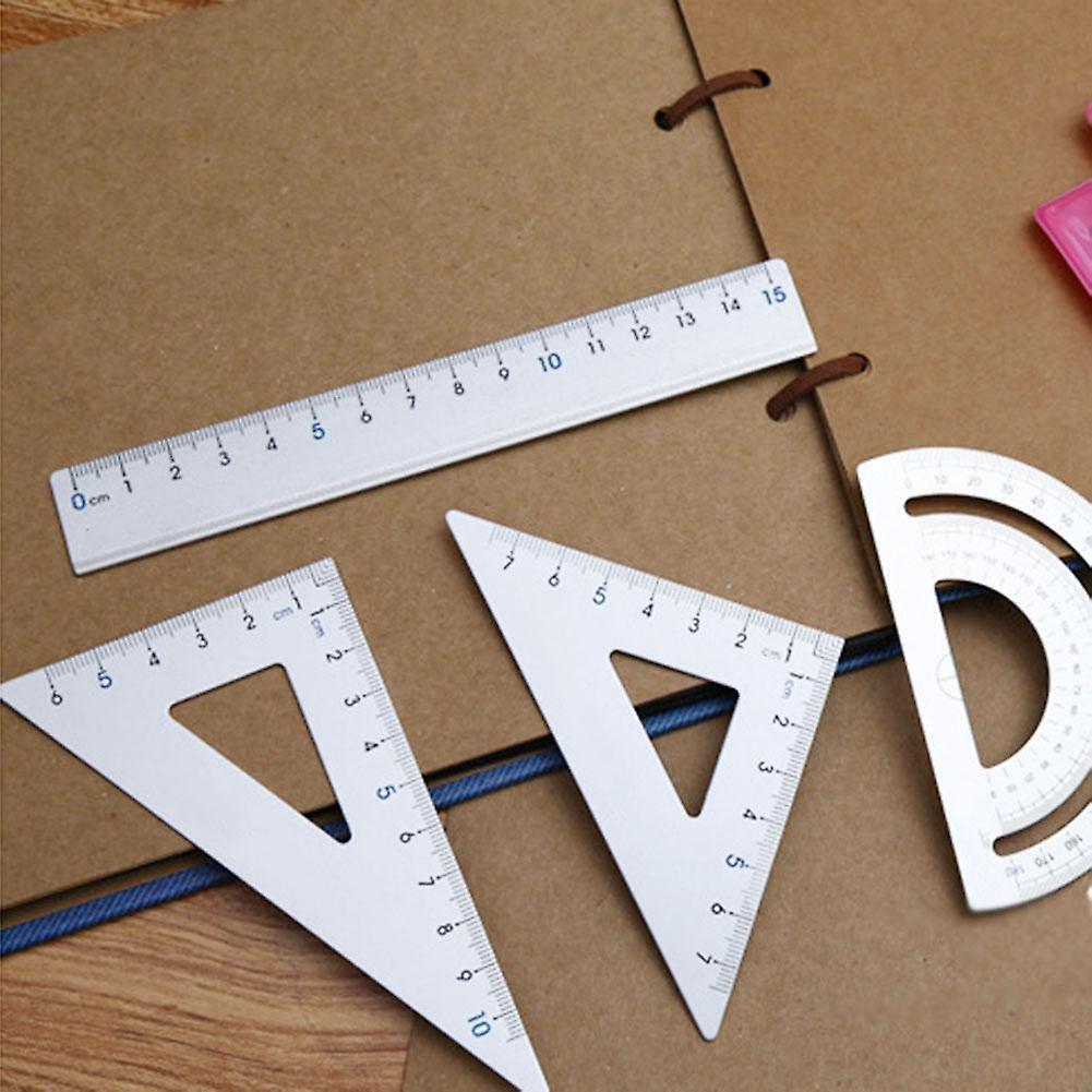 4Pcs Drawing Supplies Set Square Triangle Ruler Aluminum Protractor ...