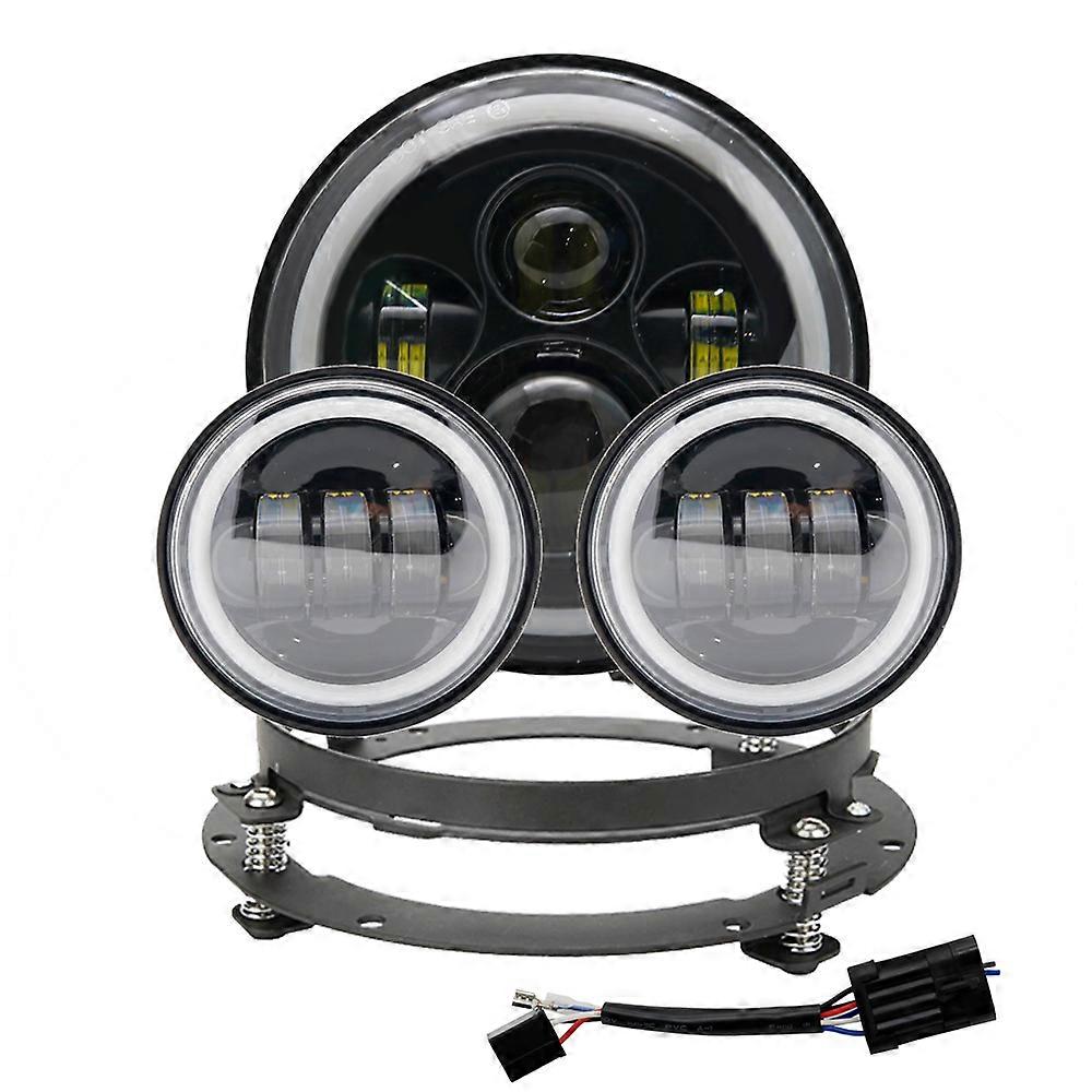 7inch LED Headlight white DRL, 4.5inch Halo Fog Lights , Adapter Ring ...