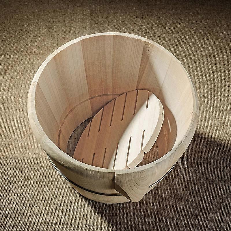 Kitchen Tool Portable Natural Wooden Steaming Rice Bucket with Lid ...
