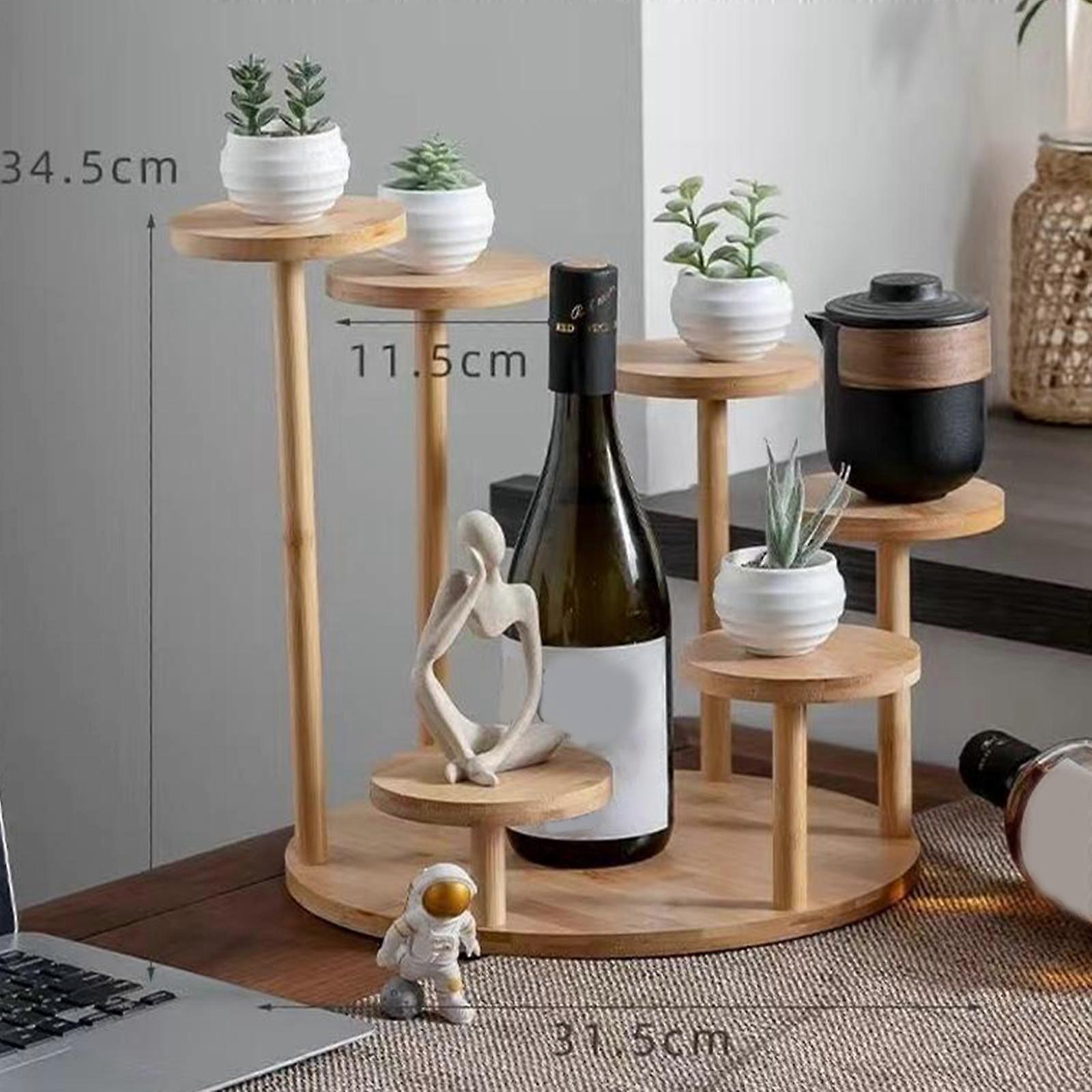 Wooden Tabletop Plant Stand Small Tiered Plant Stand for Home Office ...
