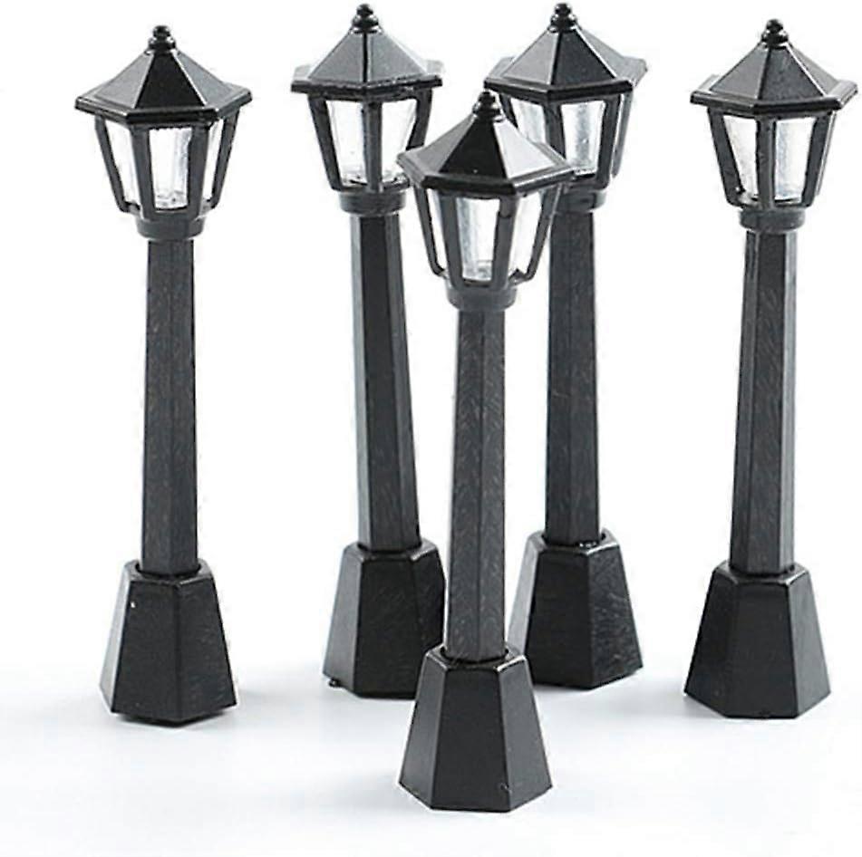 5pcs Mini Street Light Model Lamp Post Lights Outdoor Pathway Lantern ...