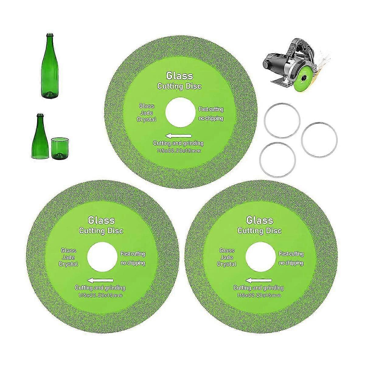4.5in Glass Cutting Disc For Grinder,3pcs Diamond Cutting Disc,with ...