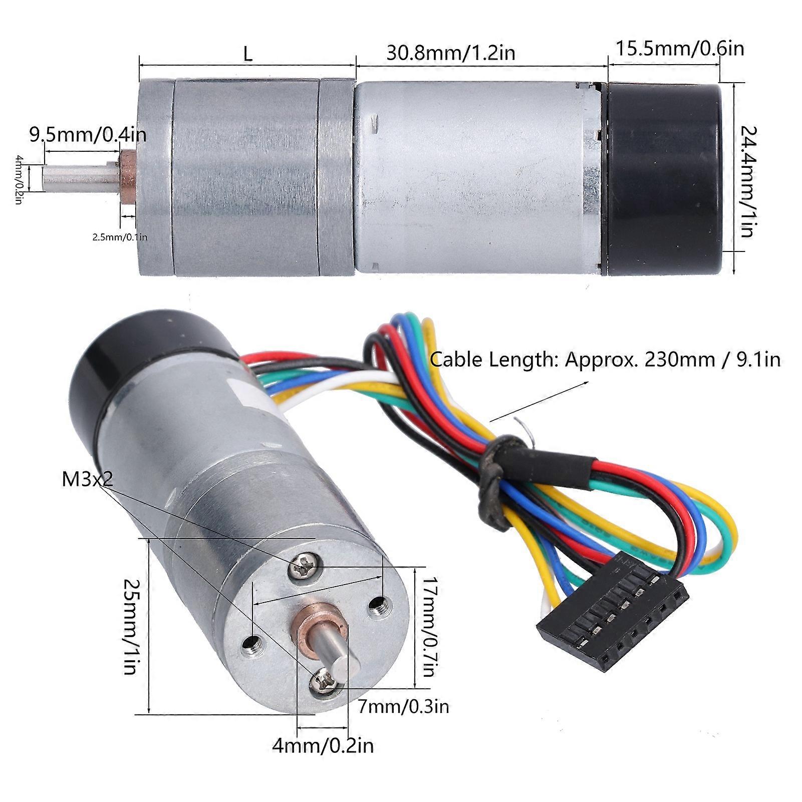 DC Geared Motor with Encoder Speed Measuring Signal Feedback Smart Car ...
