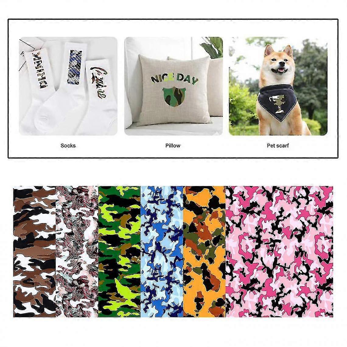 Sheets Camouflage Heat Transfer Vinyl Camo Pattern Heat Press Vinyl ...