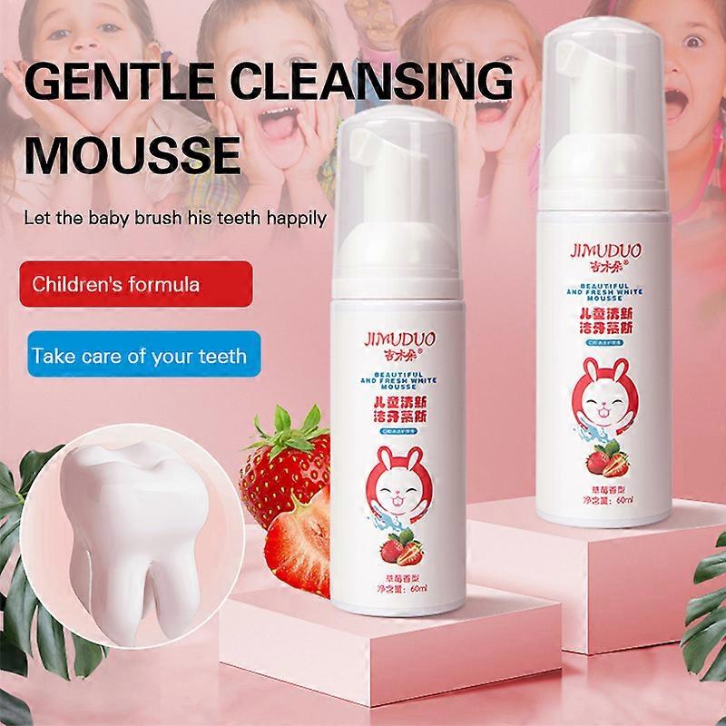 60ML Children's Mousse Toothpaste Anti-Cavity Whitening Foam Toothpaste ...