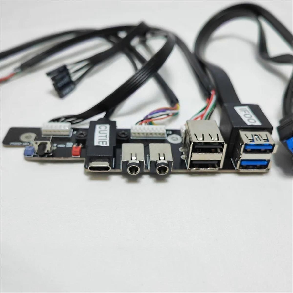 Motherboard Extension Chassis Front Panel Cable 19Pin 9Pin to Type-C 2 ...