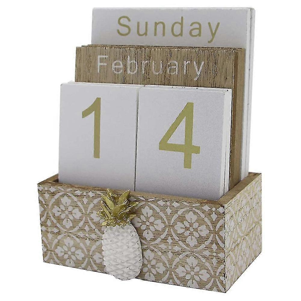 Wooden Flip Desk Blocks Calendar,perpetual Plank/table Calendar Display ...