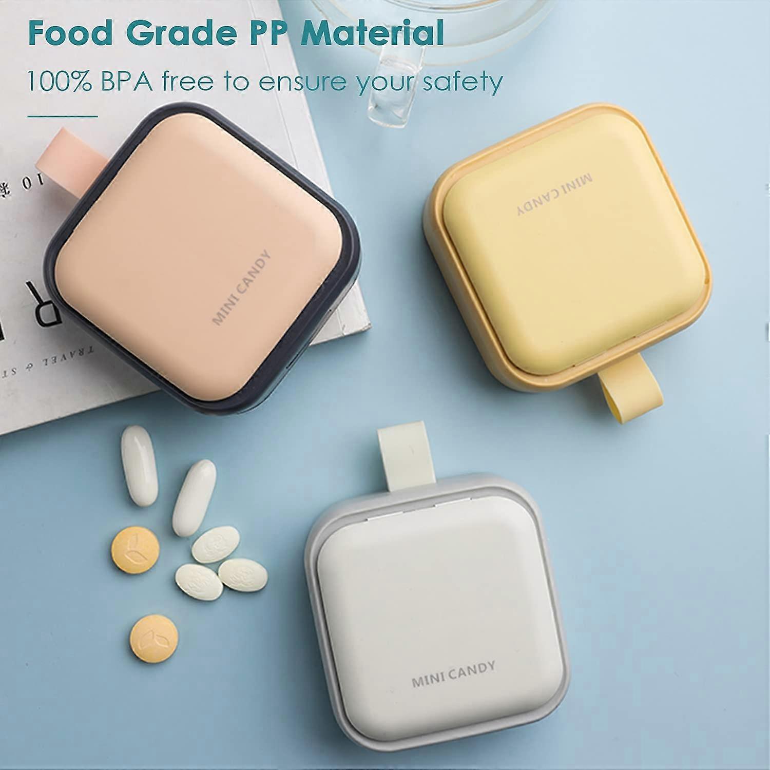 Small Pill Case, Cute Pill Box - 2 Pack Travel Daily Pill Organizer ...