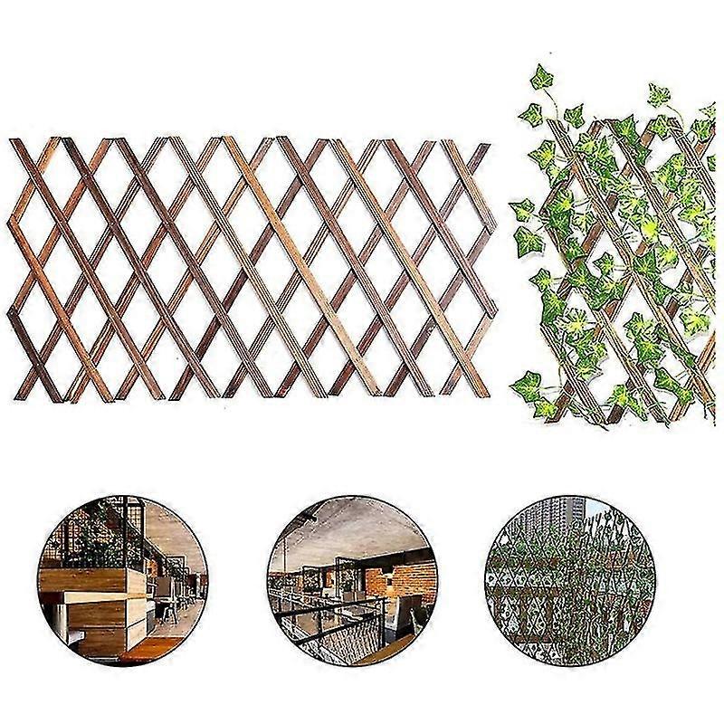 Expanding Wooden Garden Wood Pull Mesh Wall Fence Grille Garden Sub ...