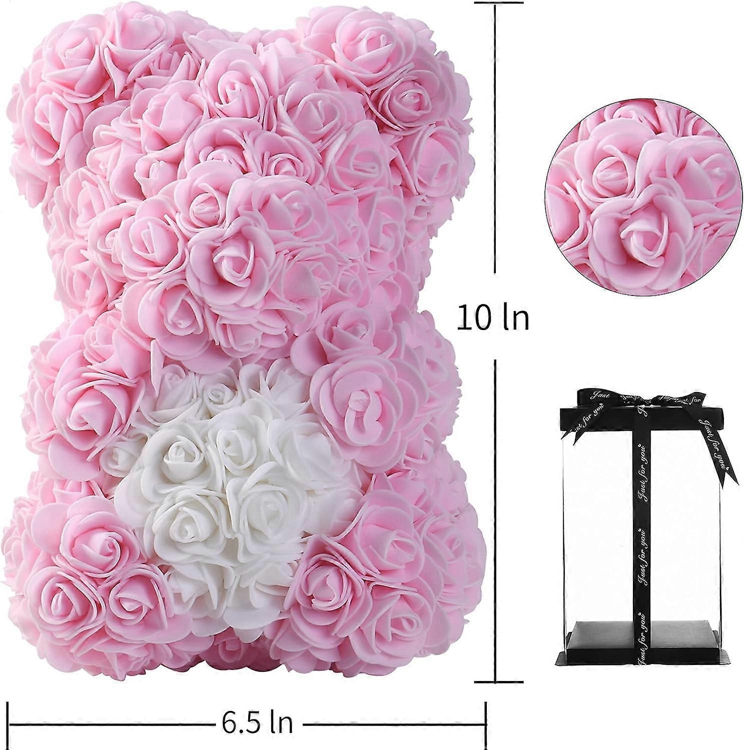 Rose Bear Rose Teddy Bear Hand Made Artificial Rose Flower Bear - Best ...