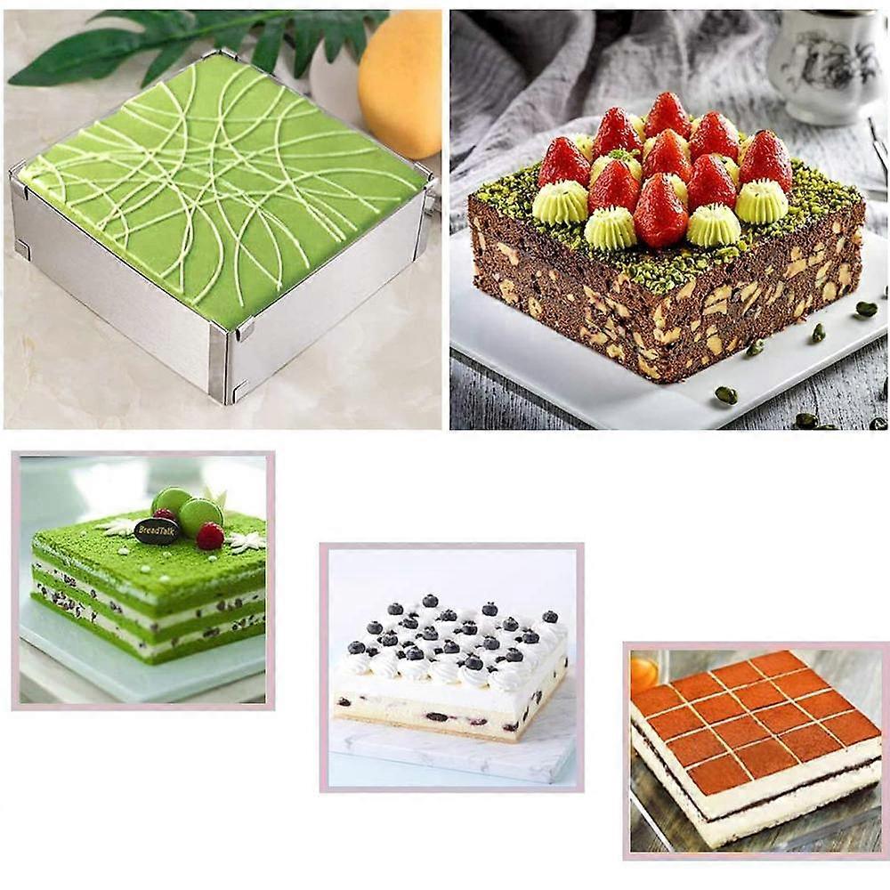 Adjustable Cake Tin - Rectangular Baking Frame Mould 10-18cm 5cm High ...
