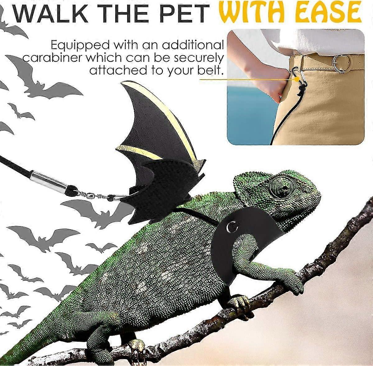 Adjustable Bearded Dragon Harness and Leash, 3 Size Leather Reptile ...