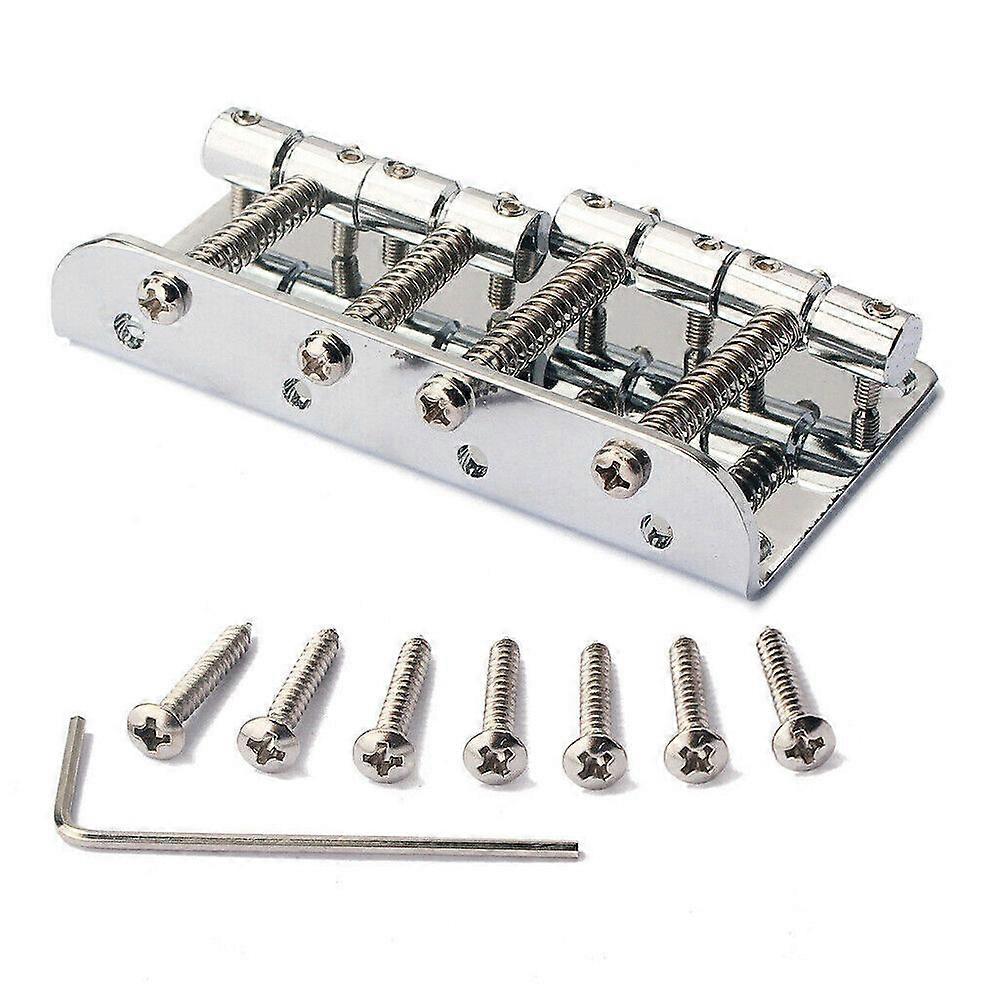 Metal 4 String Bridge For Fender Precision Jazz Bass Guitar Chrome 201B ...