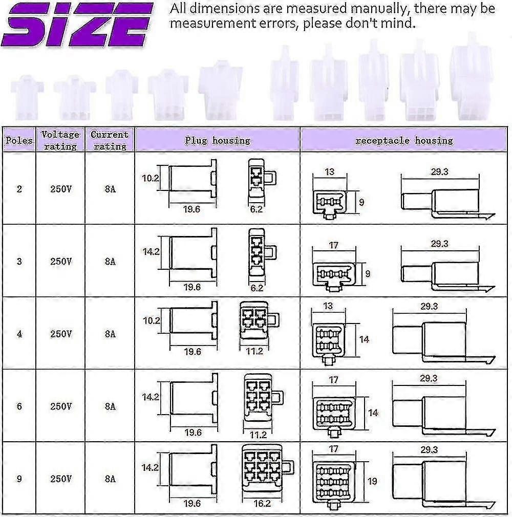 700pcs 2.8mm Automotive Electrical Connectors 2 3 4 6 9 Pin Car ...