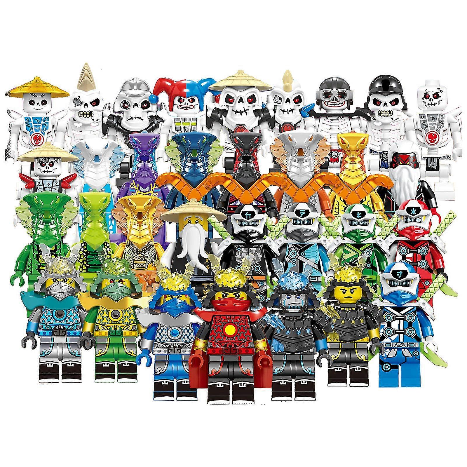 Set Of 32 Pcs Ninjago Mini Figures Kai Jay Sensei Wu Master Building ...