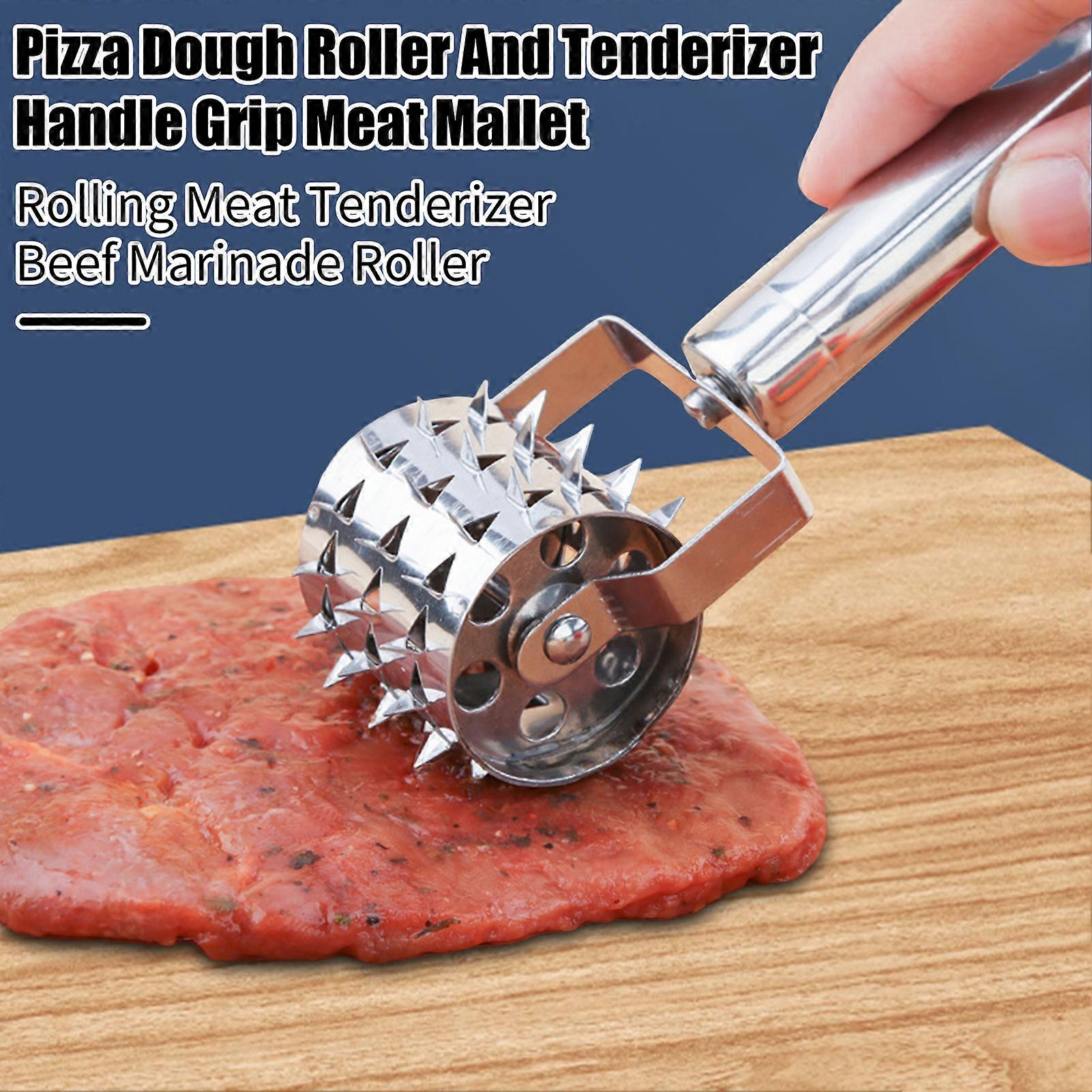 Meat Tenderizer Roller Rolling Hammer Stainless Steel Blade Rotating ...