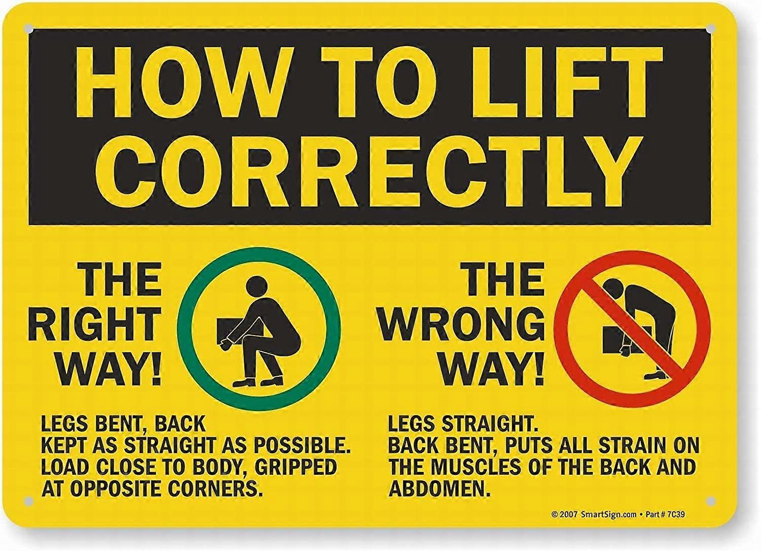 Safety Sign 8x12 Danger Sign Lifting Instructions Wall Art Warning ...