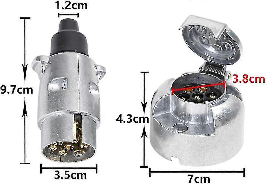 7 Pin Trailer Plug Male And 7 Pin Trailer Plug Female,12v Waterproof ...